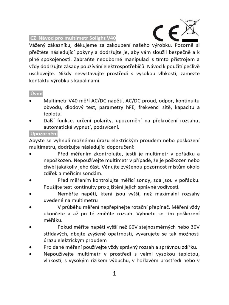 v40 - CZ Návod | PDF