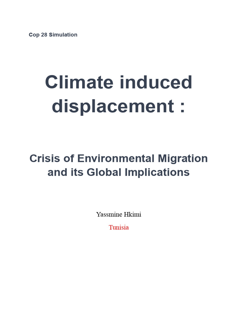 Climate Induced Displacement - Crisis of Environmental Migration and Its Global Implications ...