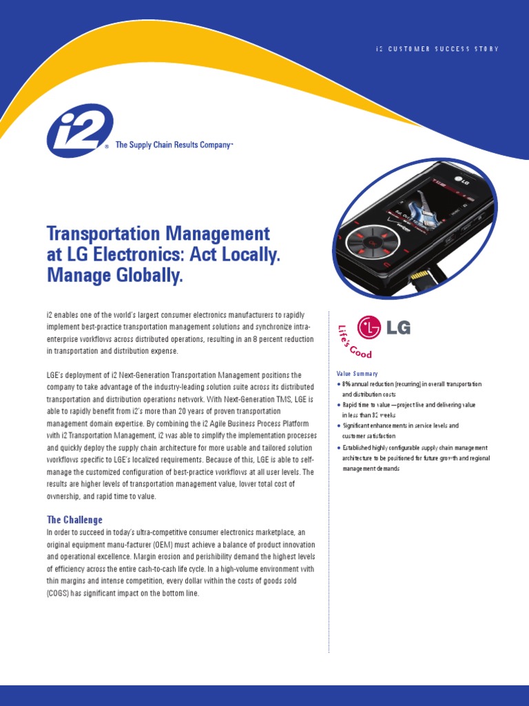 TMS Case Study LG Electronics | PDF | Supply Chain | Logistics
