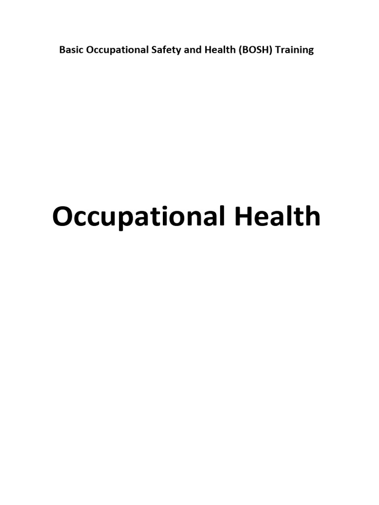 BOSH-OCCUPATIONAL-HEALTH-SAFETY | PDF | Radiation | Tuberculosis