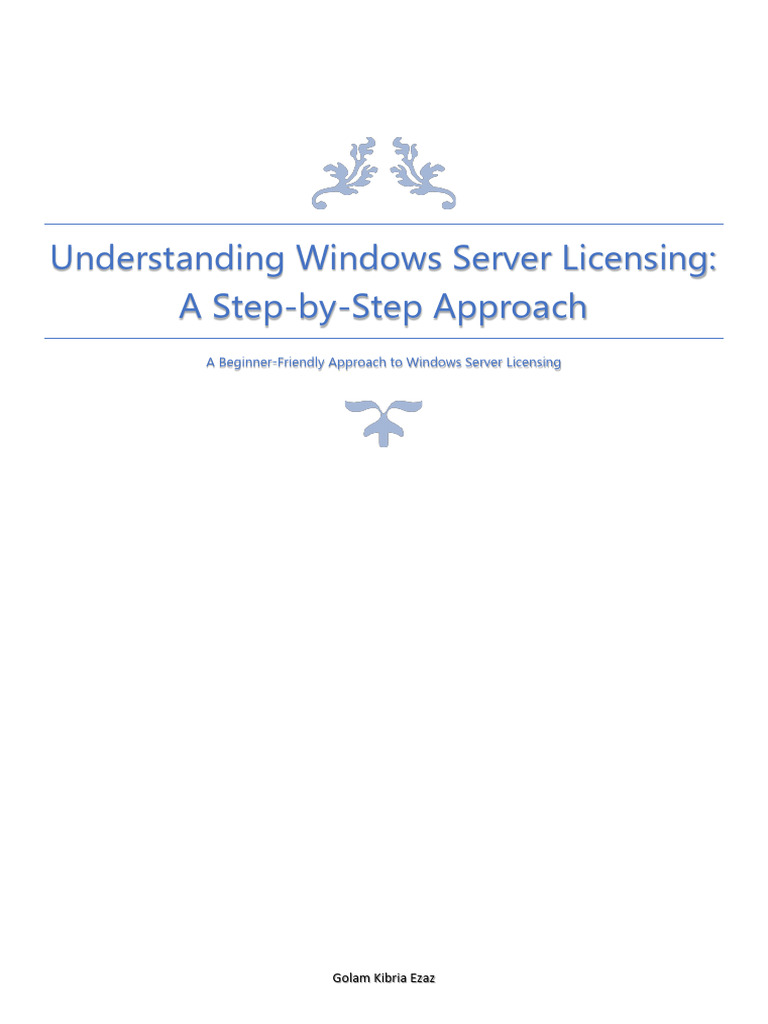 Undertanding Windows Server Licensing A Step by Step Approach | PDF ...