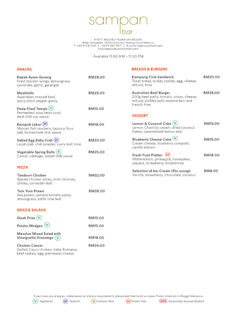 Sampan Bar Menu | PDF