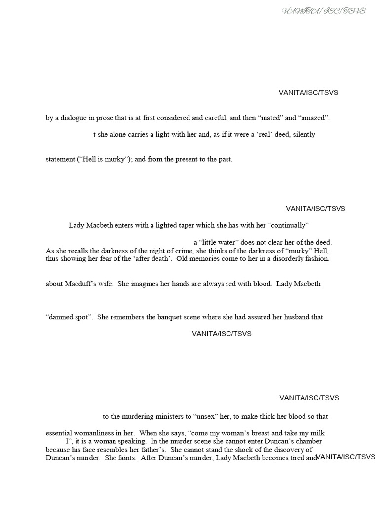 The Sleepwalking Scene Act 5 Scene 1 - Signed | PDF | Macbeth ...