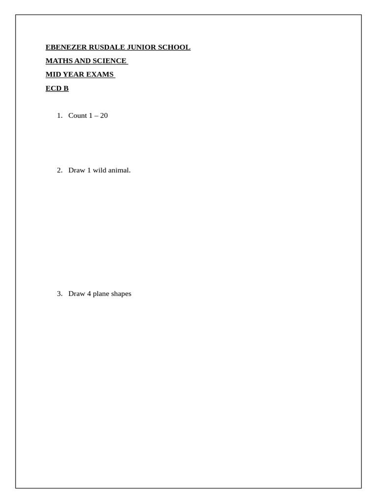 ECD B Mid-Year Exam Papers | PDF