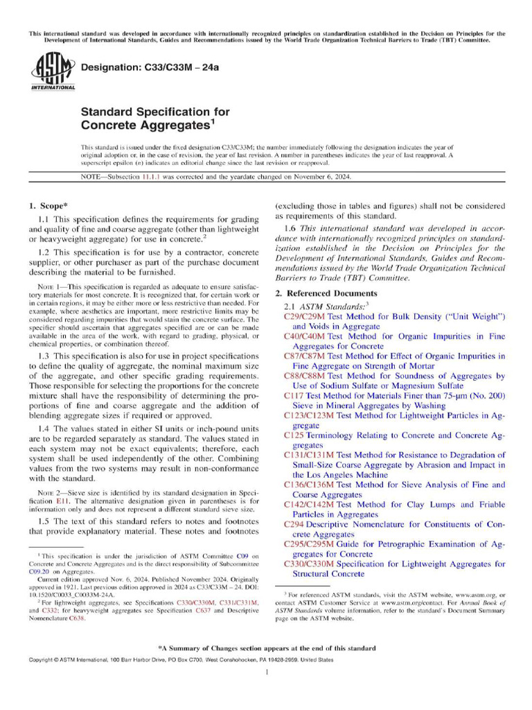 ASTM C33- 24a | PDF