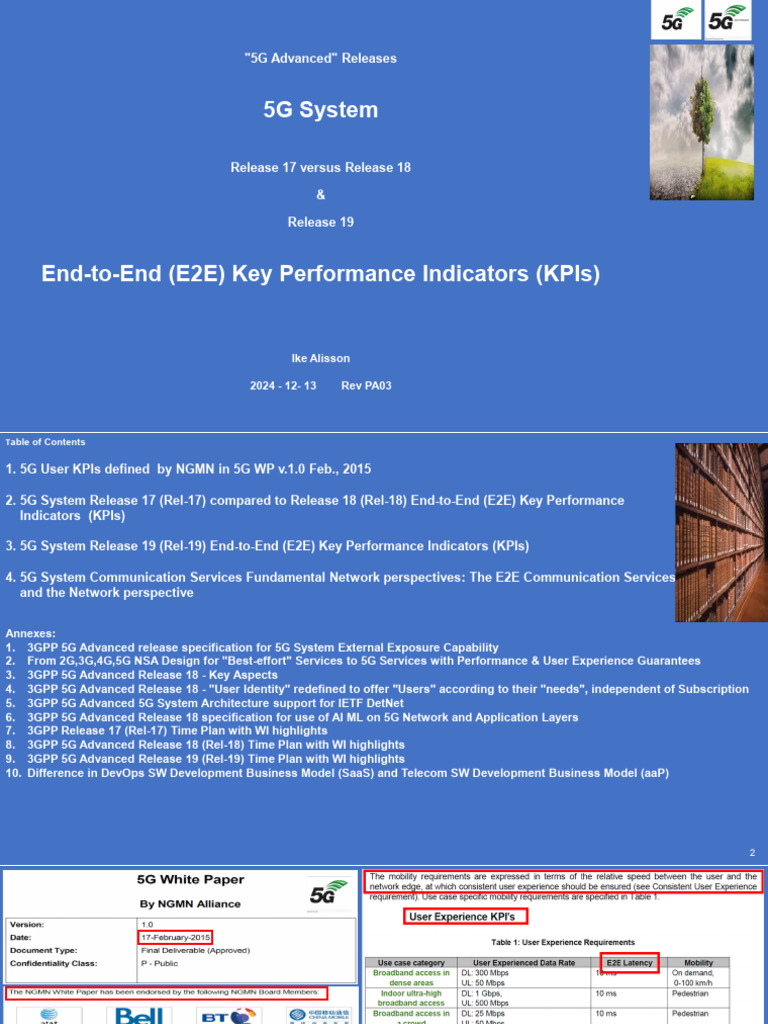 5G Advanced End to End E2E Key Performance Indicators KPIs 1738512403 ...