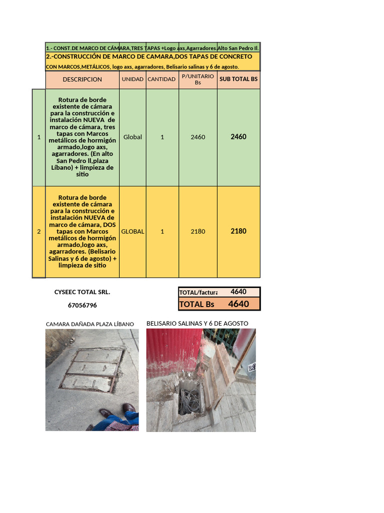 Construccion Acera Axs. | PDF
