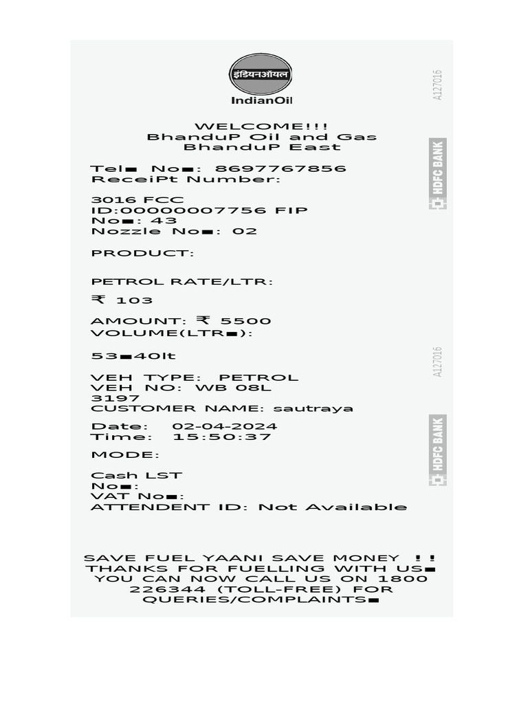 Fuel Bill Template4 - 1739010114643 | PDF