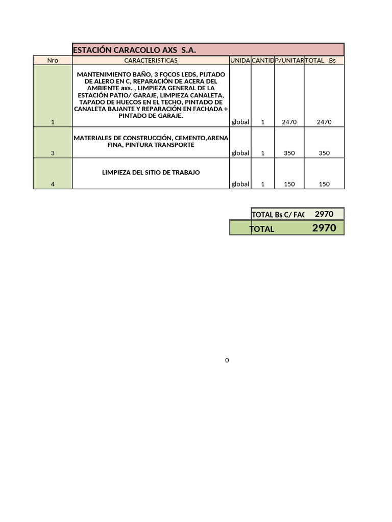 Estación Caracollo Axs. | PDF