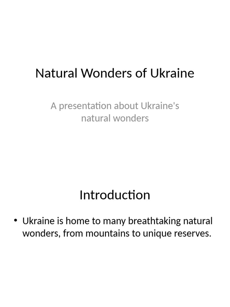 Ukraine's Natural Wonders Overview | PDF