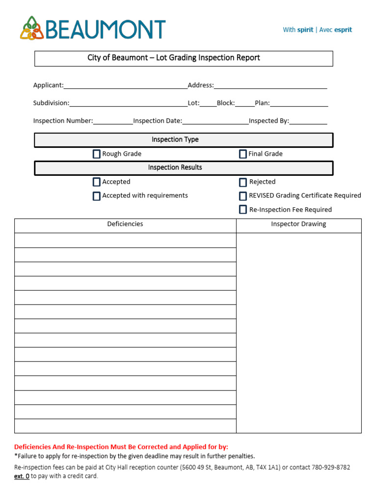 Beaumont Lot Grading Inspection Report | PDF