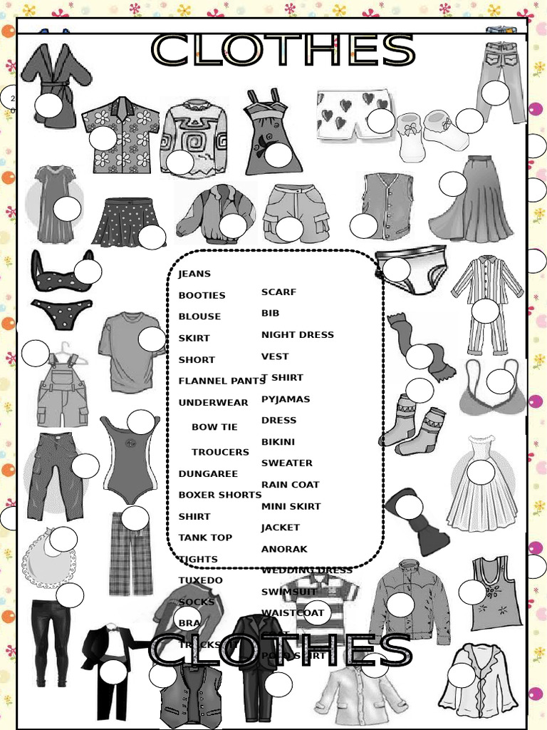 Clothes Fun Activities Games - 5423 | PDF | Sweater | Blouse