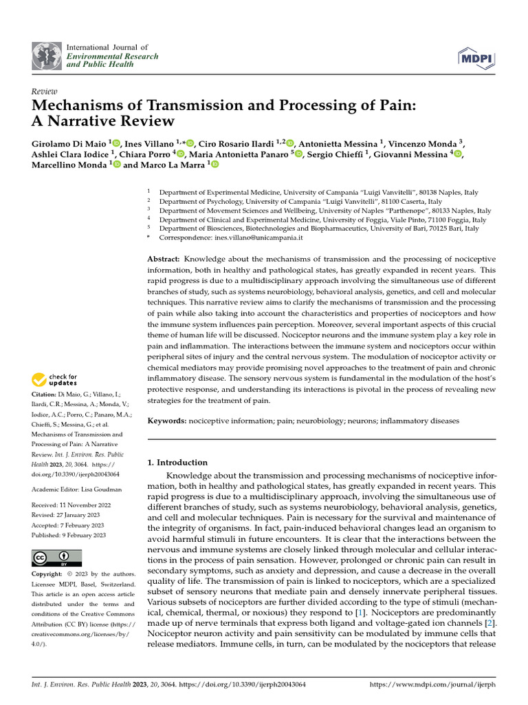 Mechanisms of Transmission and Processing of Pain | PDF | Astrocyte ...