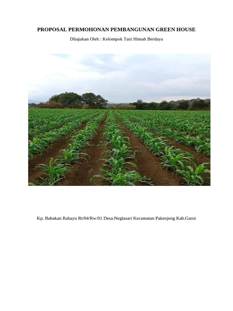 Proposal Pembangunan Green House Paprika | PDF