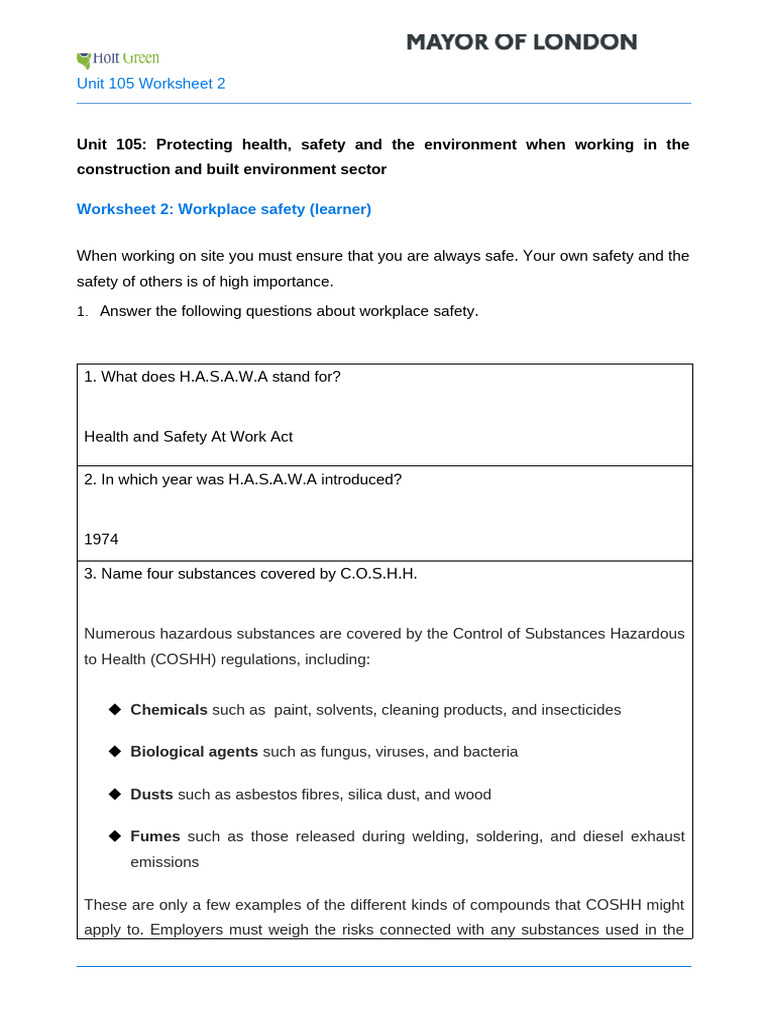 Workplace Safety in Construction | PDF | Occupational Safety And Health ...