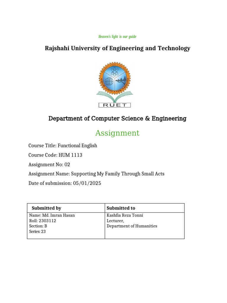 Assignment Cover | PDF