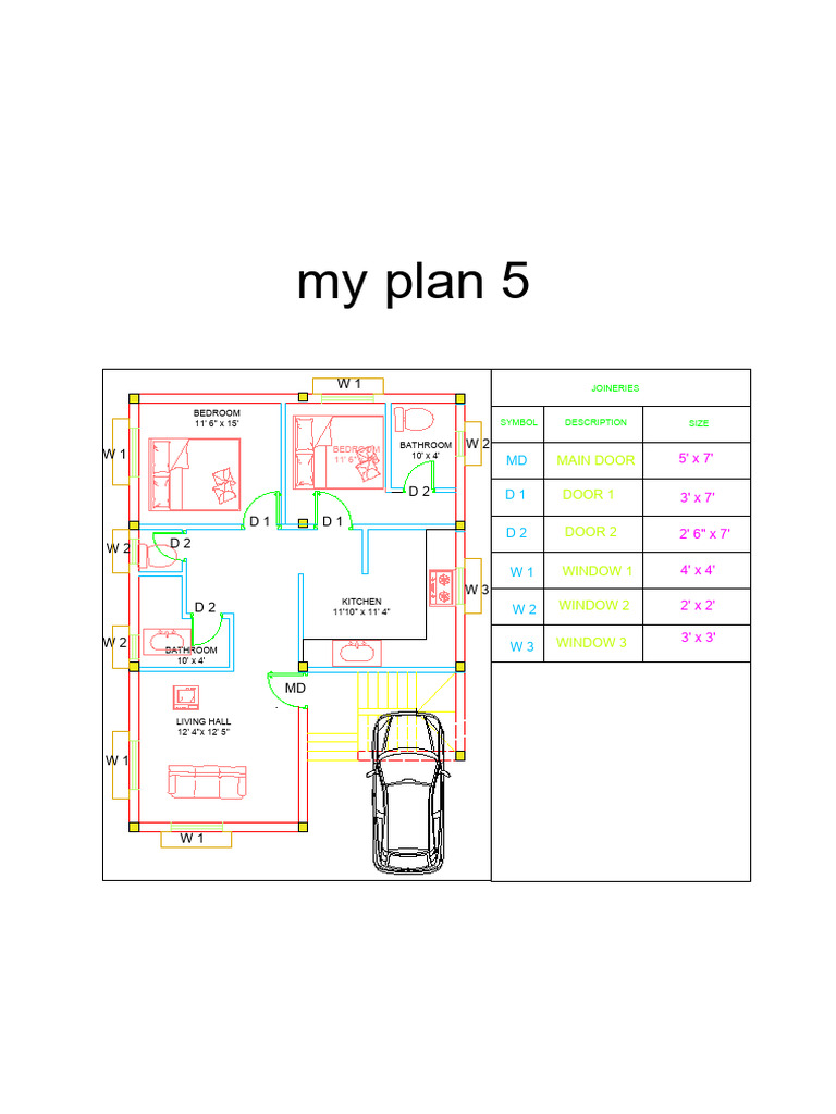 5-Room Floor Plan with Dimensions | PDF