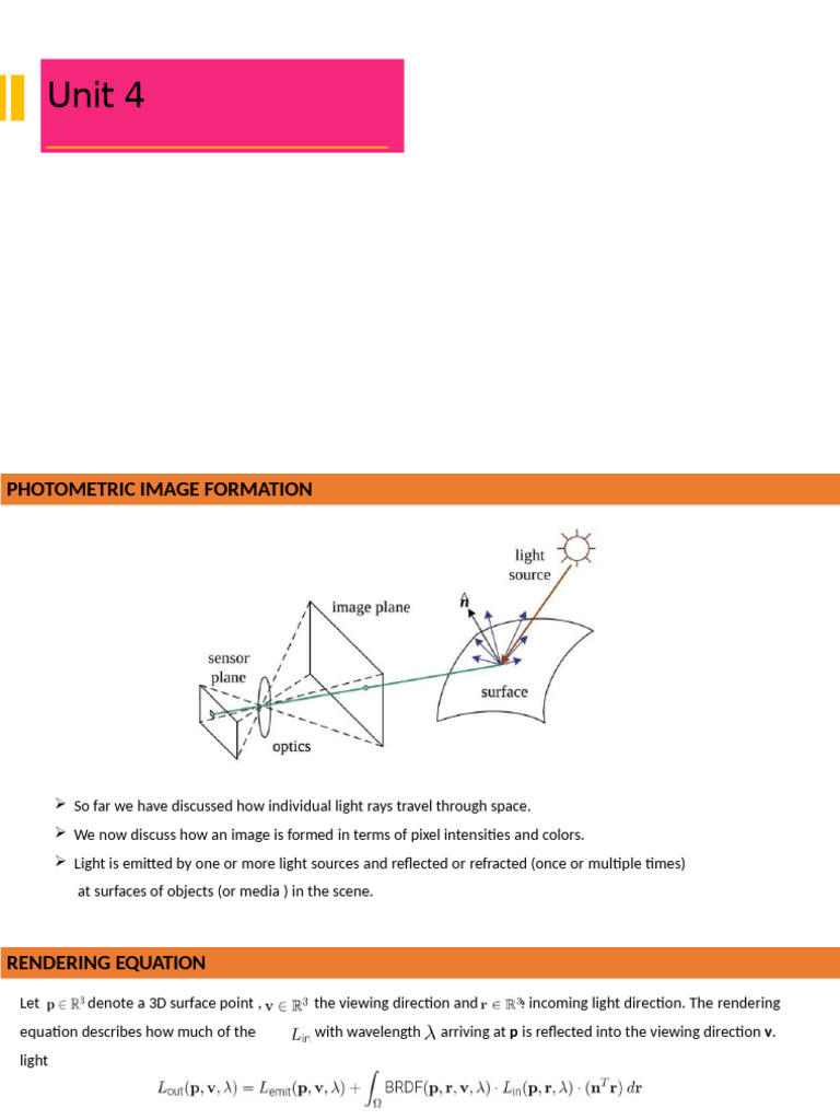 Photometric Image Formation Basics | PDF | Aperture | Camera Lens