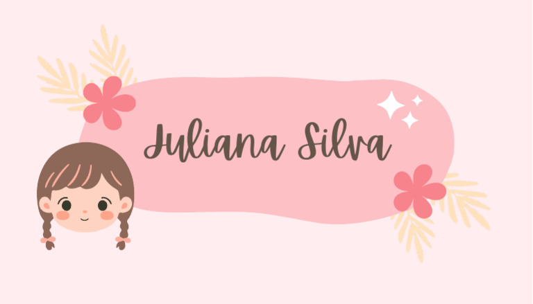 Pink Modern Cute Name Tag | PDF