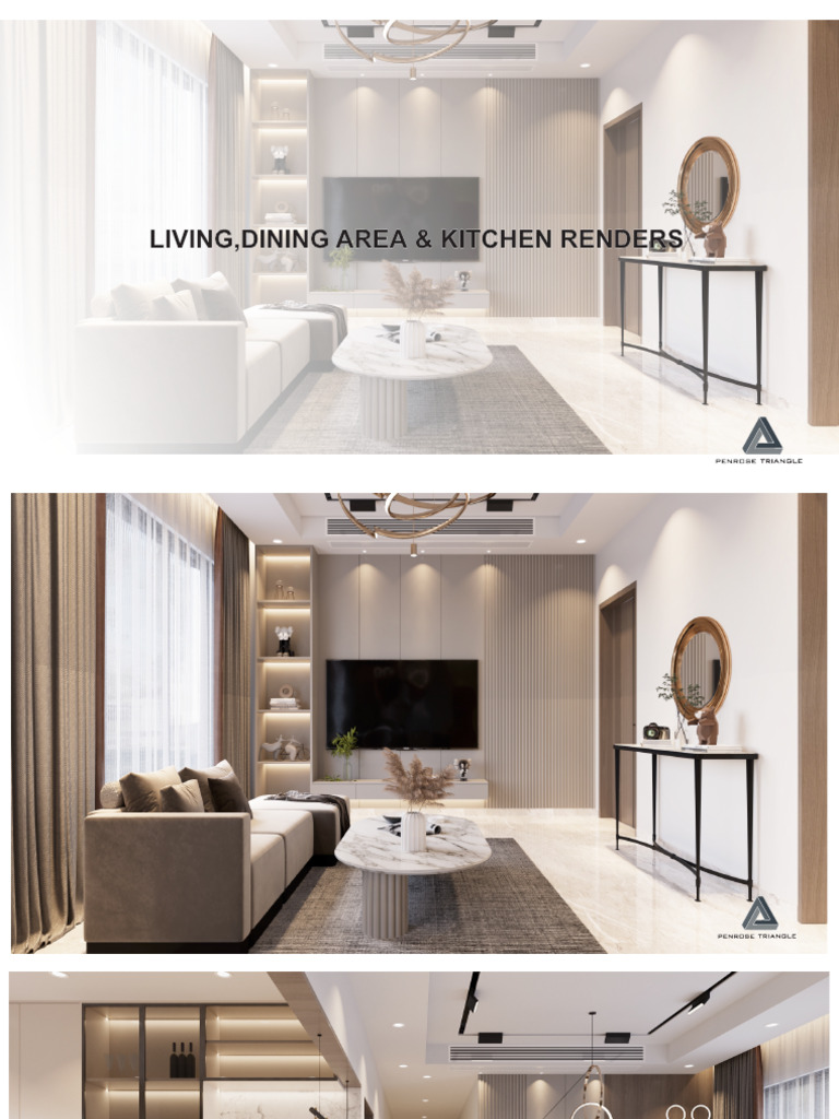 Living, Dining & Kitchen Renders | PDF