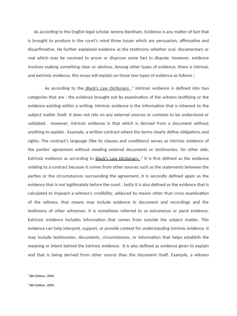 Intrinsic & Extrinsic Evidence..Arsenal | PDF | Parol Evidence Rule ...