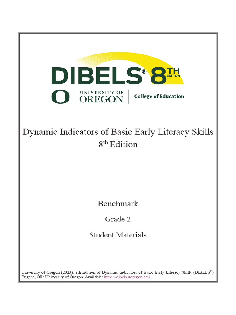DIBELS 8th Edition Grade 2 Materials | PDF