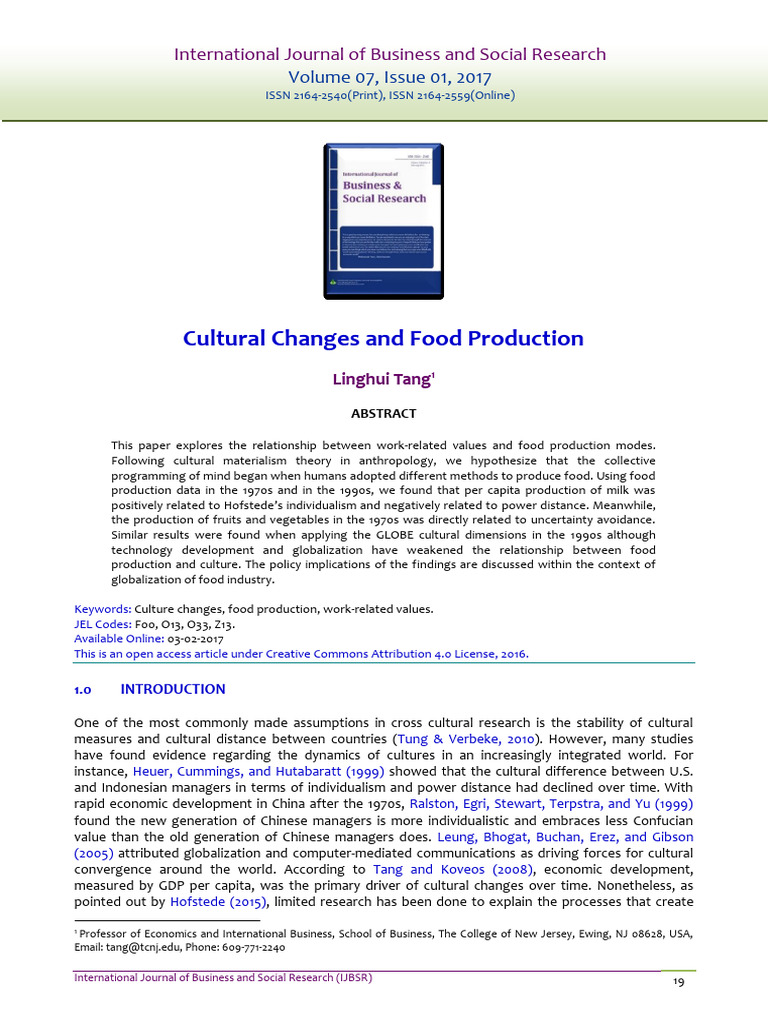 Cultural Changes and Food Production | PDF | Fishery | Pastoralism