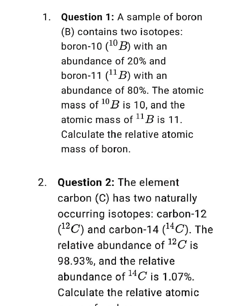 Practice Questions On Isotopes | PDF