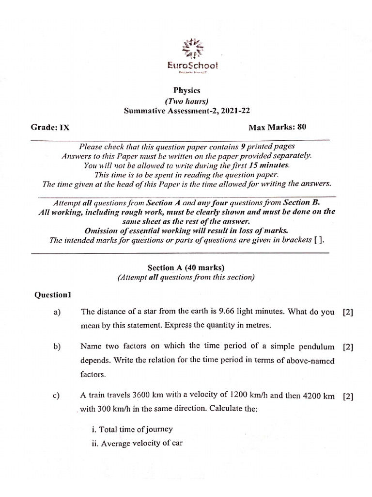 Class IX physics sa-ii | PDF