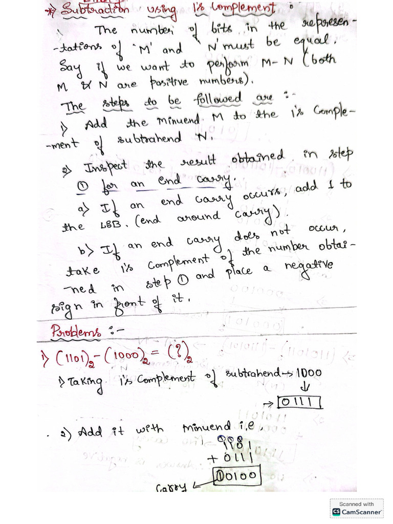 1 S Complement 2 S Complement Notes Pdf