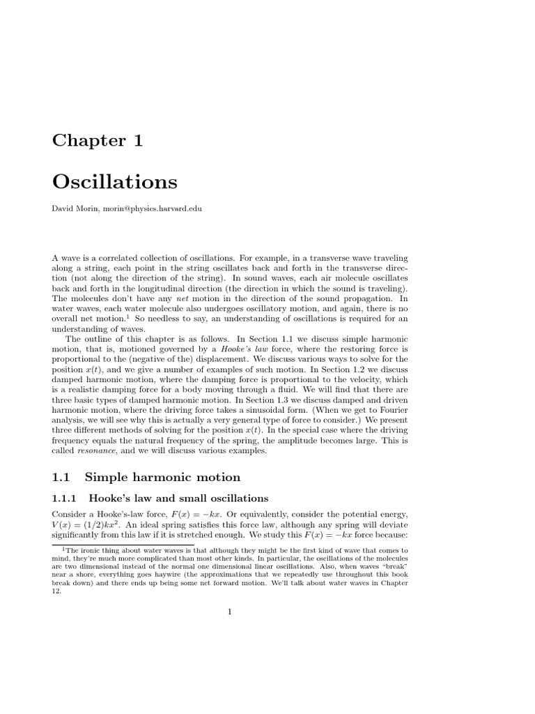 Wave David Morin | PDF | Oscillation | Waves