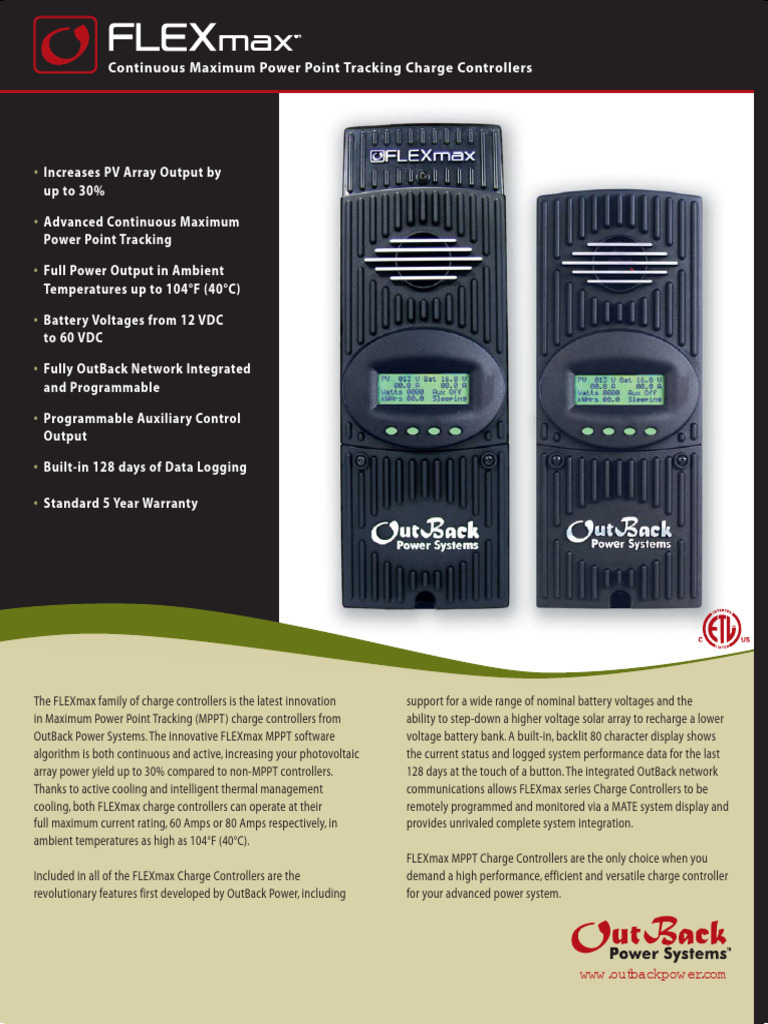OUTBACK FM | PDF | Photovoltaic System | Photovoltaics