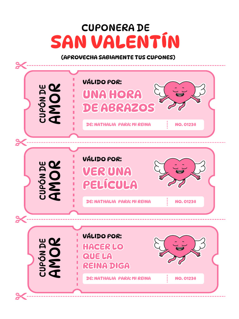 Cuponera de Amor para San Valentín | PDF