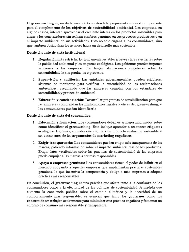 El Greenwashing | PDF | Sustentabilidad | Los consumidores
