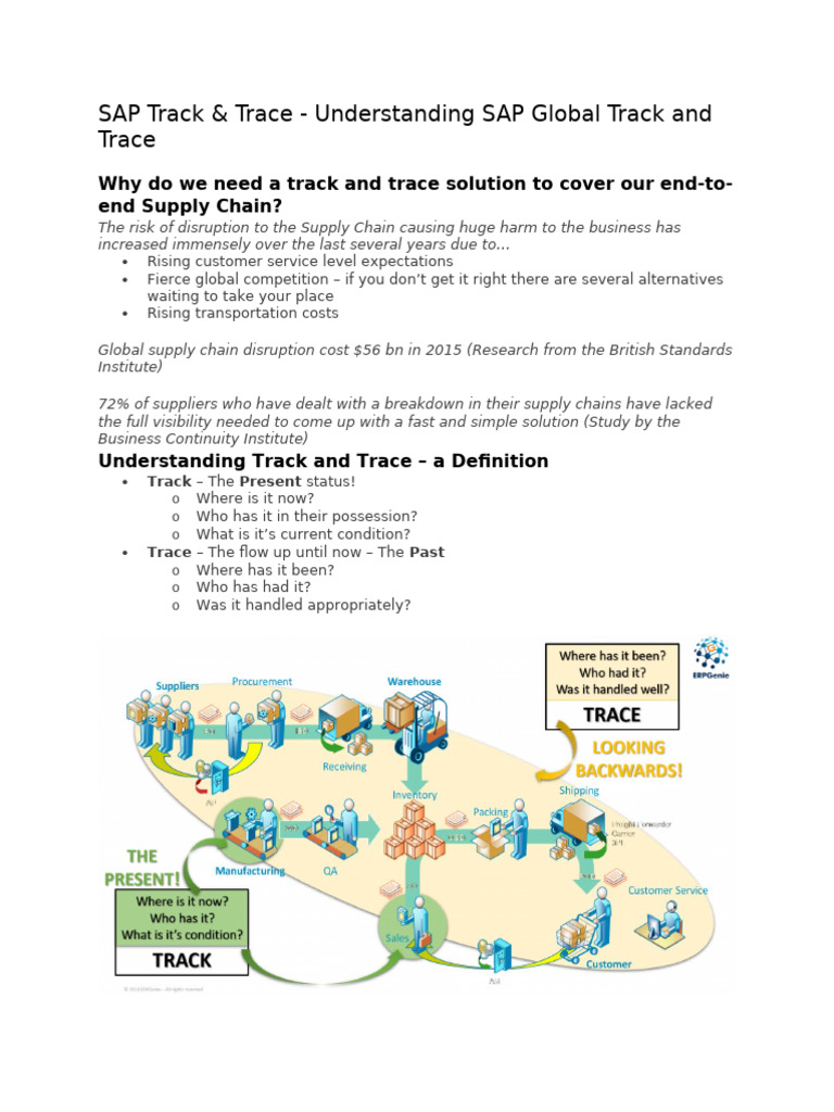 SAP Track & Trace: Supply Chain Visibility | PDF | Supply Chain | Logistics