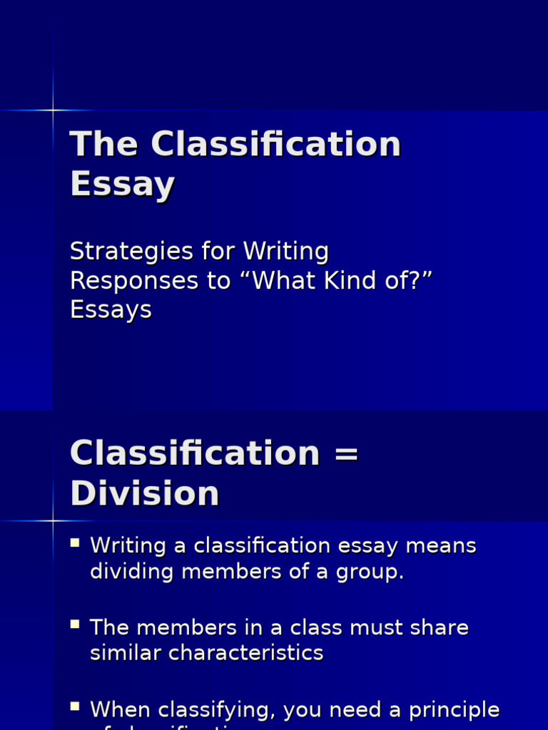 Writing Effective Classification Essays | PDF