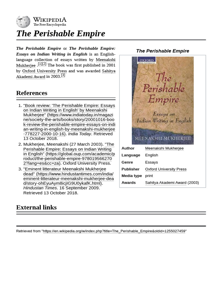 The Perishable Empire | PDF
