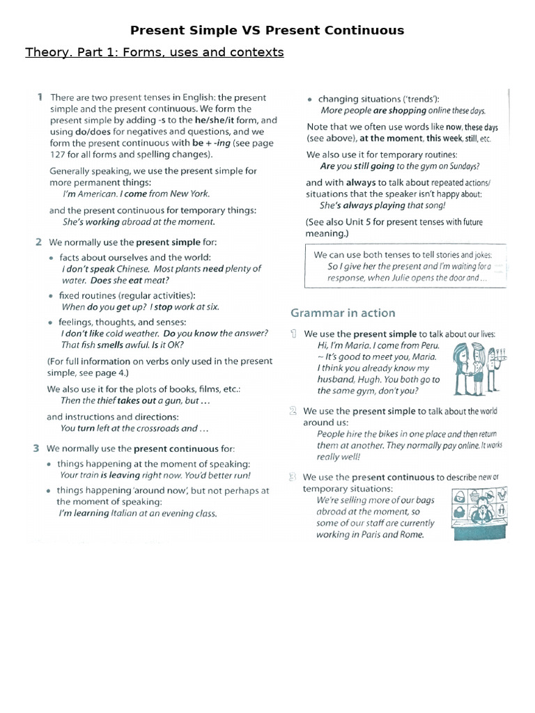 Grammar_Tenses_Pr. Simple&Pr.Continuous | PDF