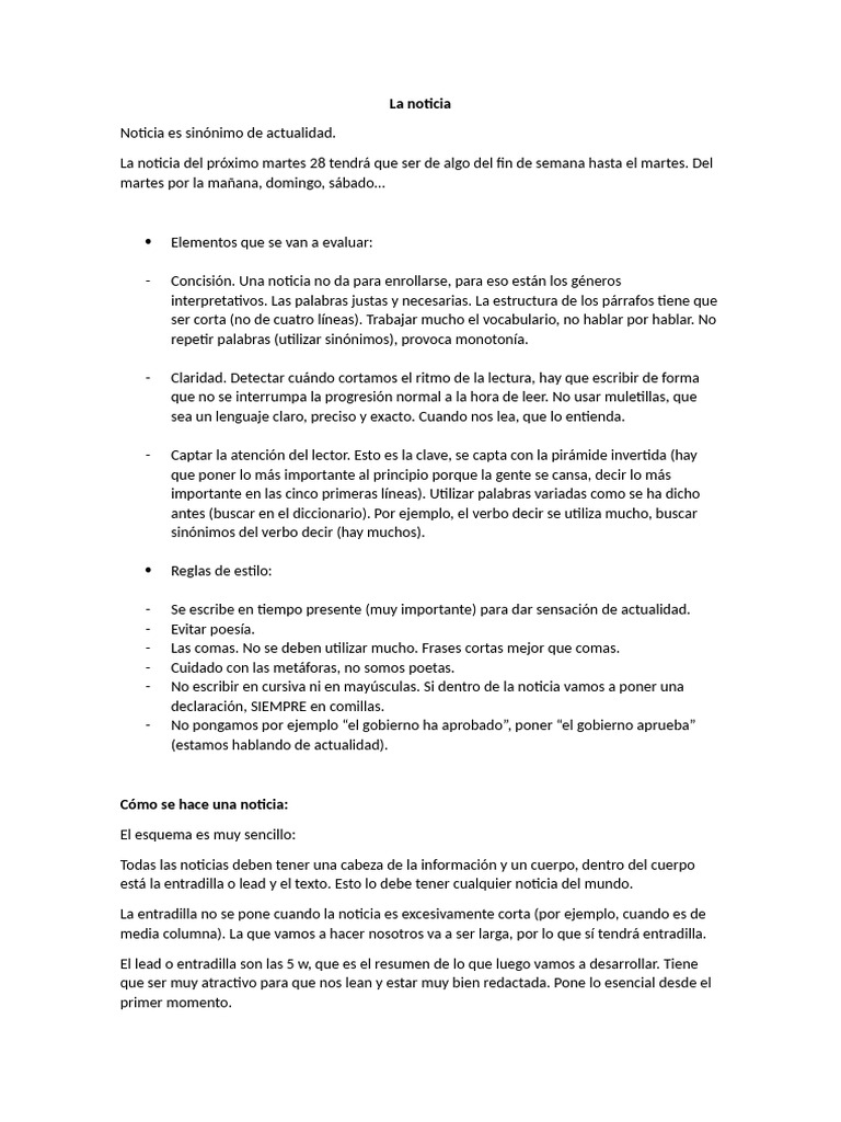 Cómo redactar una noticia efectiva | PDF