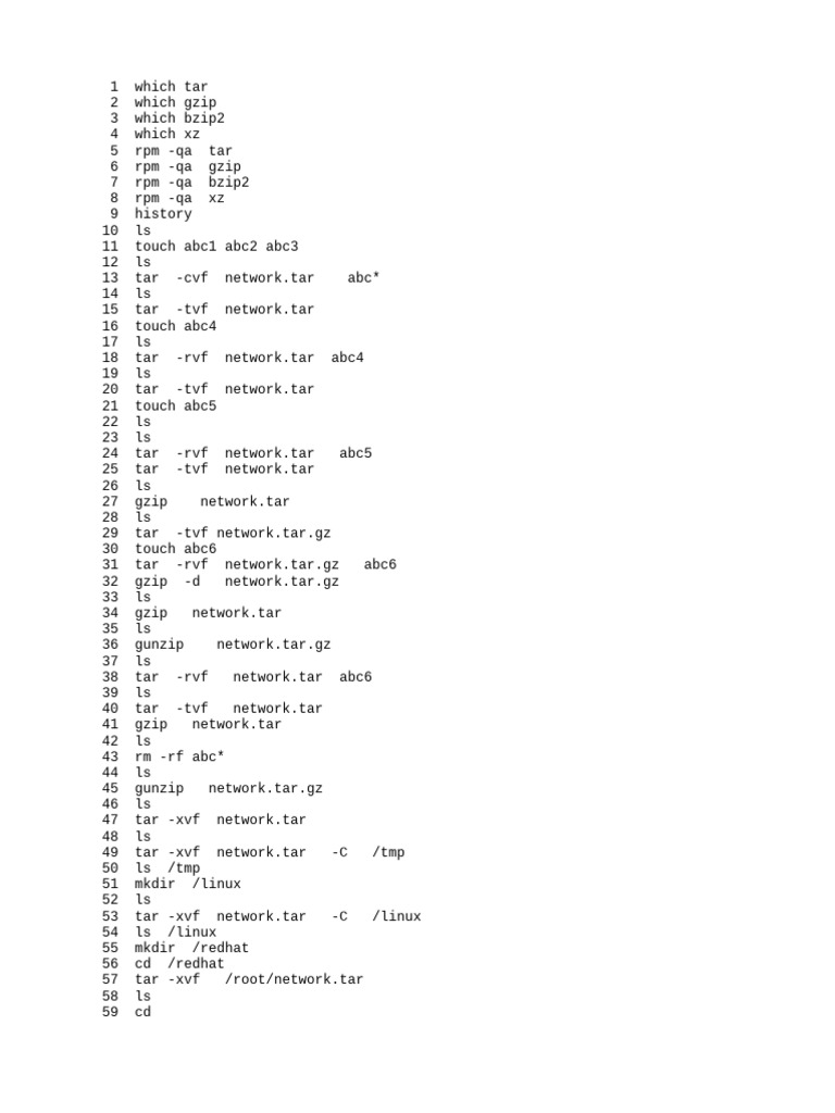 Tar-Command-Notes-with-step-by-step-commands | PDF | Utility Software ...