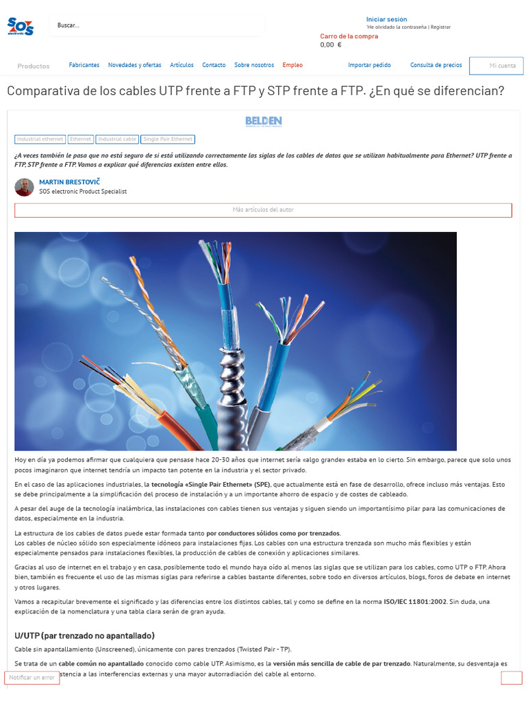 Comparativa de los cables UTP frente a FTP y STP frente a FTP. ¿En qué se diferencian_ _ BELDEN ...