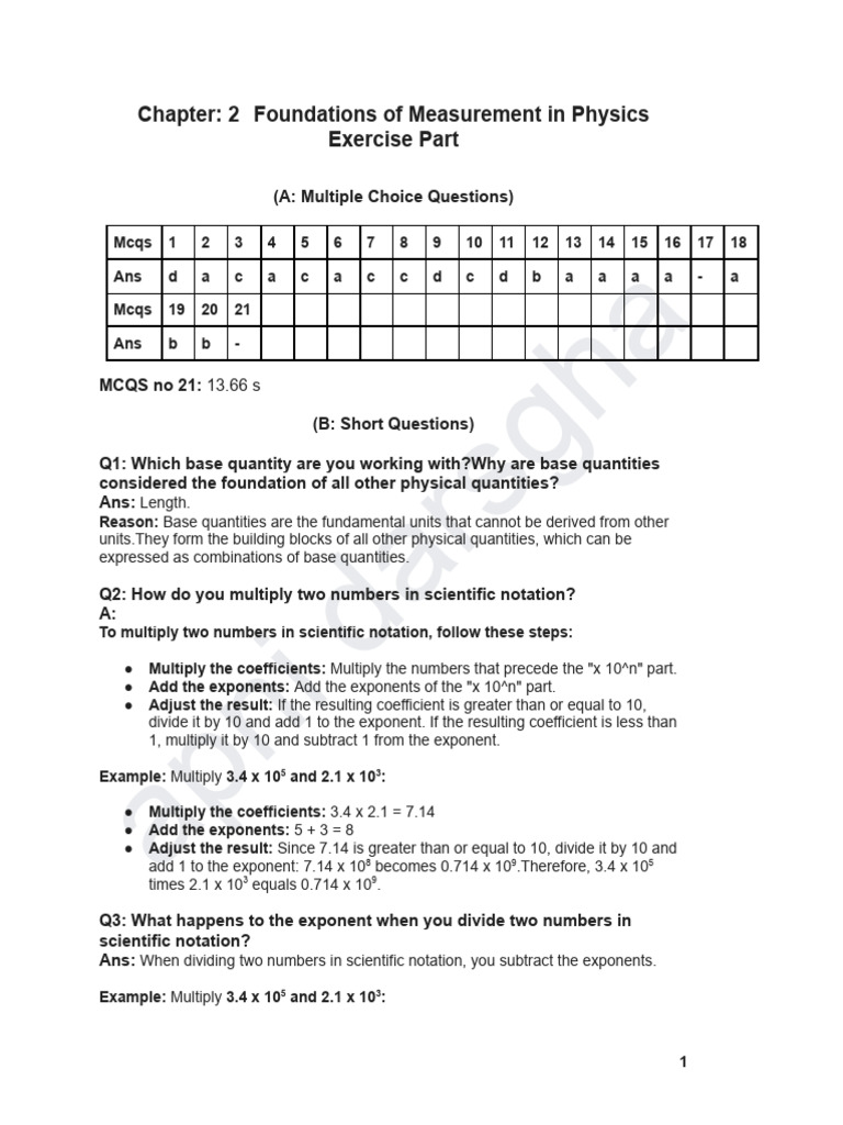 Chapter - 2 Foundations of Measurement in Physics | PDF | Volume ...