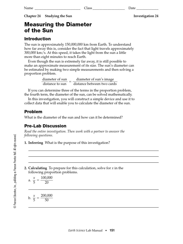 Measuring the Sun's Diameter | PDF | Sun | Circle