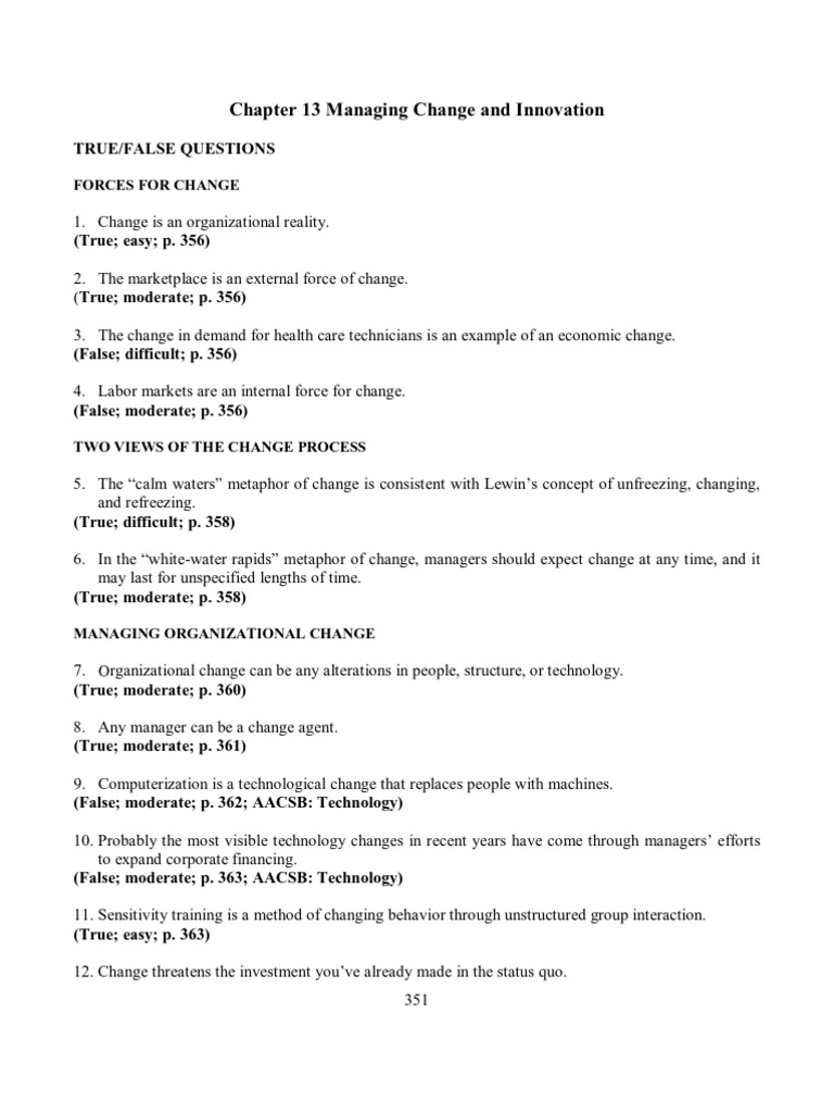 Managing Change in Manufacturing Processes | PDF | Business