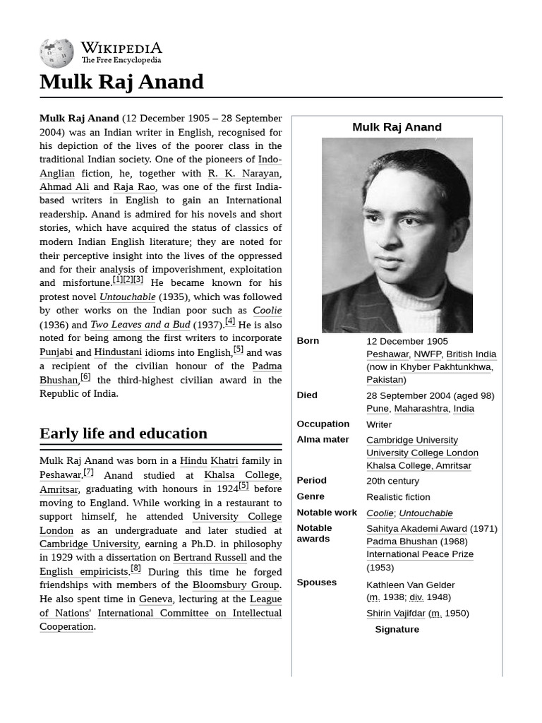 Mulk_Raj_Anand | PDF