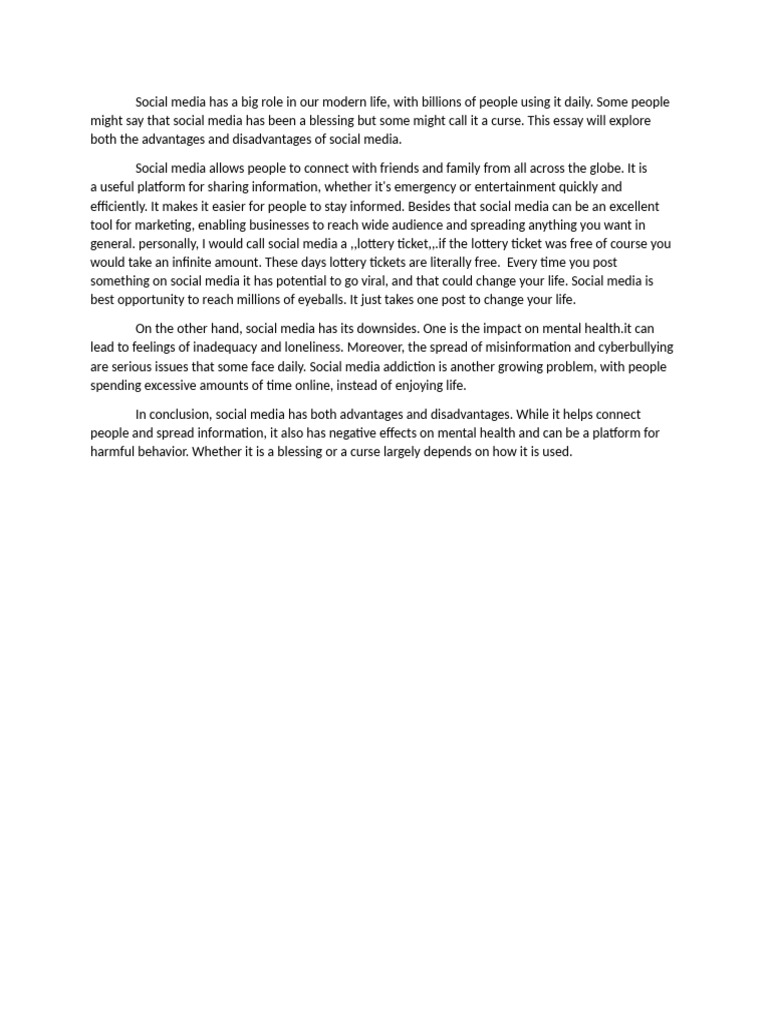 Social Media: Blessing or Curse? | PDF