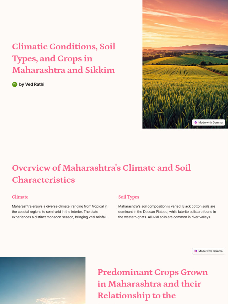 Climate, Soil, and Crops in Maharashtra & Sikkim | PDF | Agriculture ...