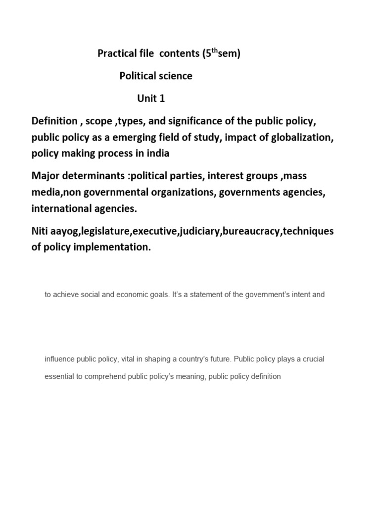 practical file (5th sem) | PDF | Policy | Globalization