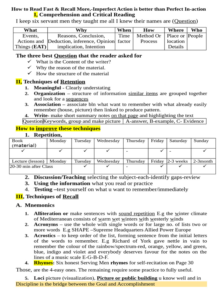 How To Read Faster and Recall More Learn The Art of Speed Reading | PDF ...