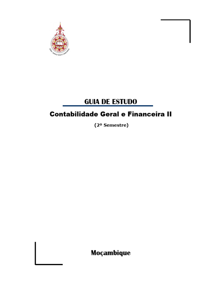 Guia de Contabilidade Financeira II | PDF | Fluxo de caixa | Balancete